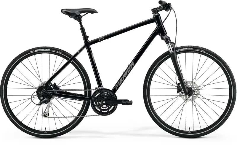 Merida Crossway 100 Hybrid Bike in Black and Grey