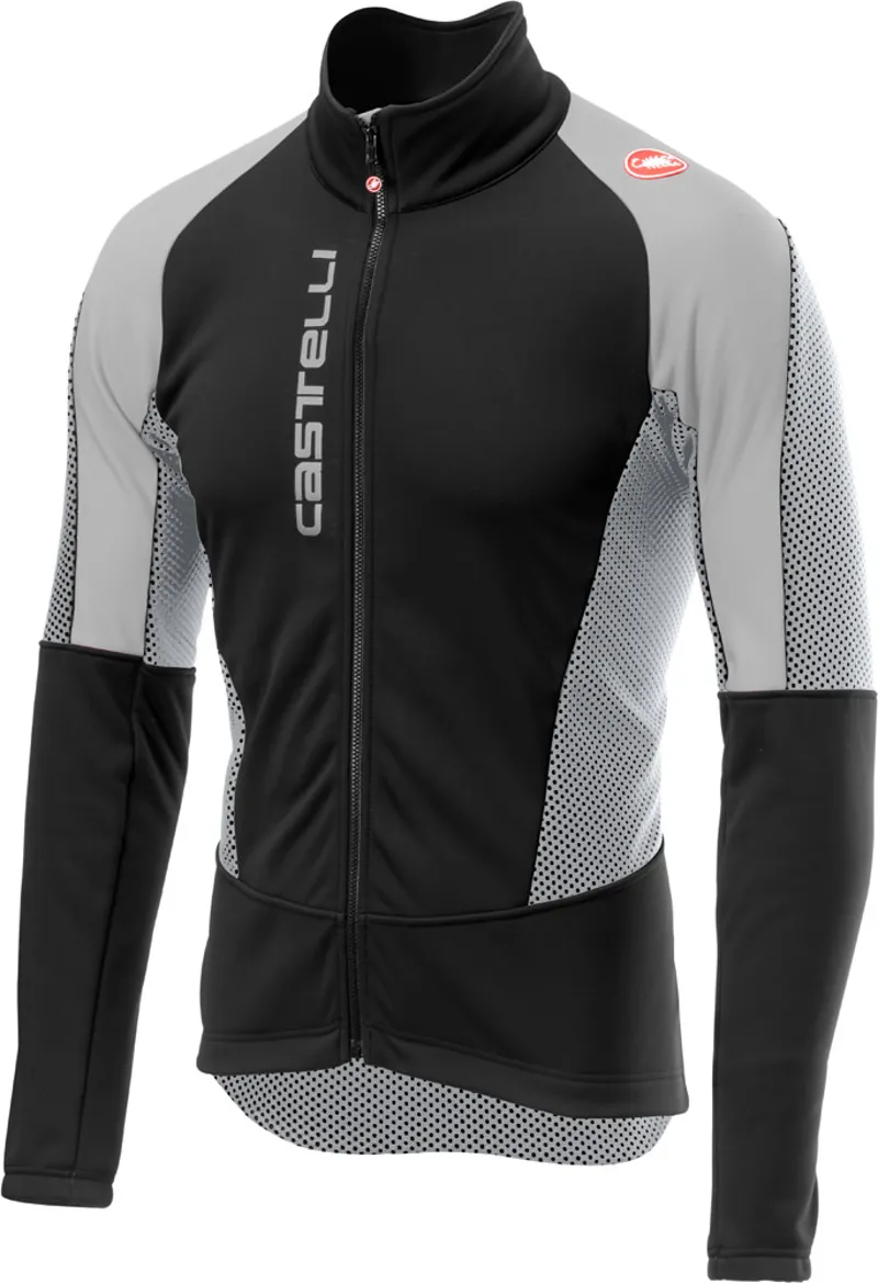 Castelli Mortirolo V Gore Windstopper Jacket in Black Silver and
